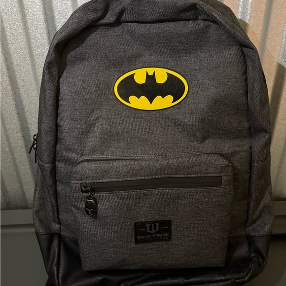 Batman | Bags | Batman Gray And Yellow Backpack With Iconic Logo | Poshmark